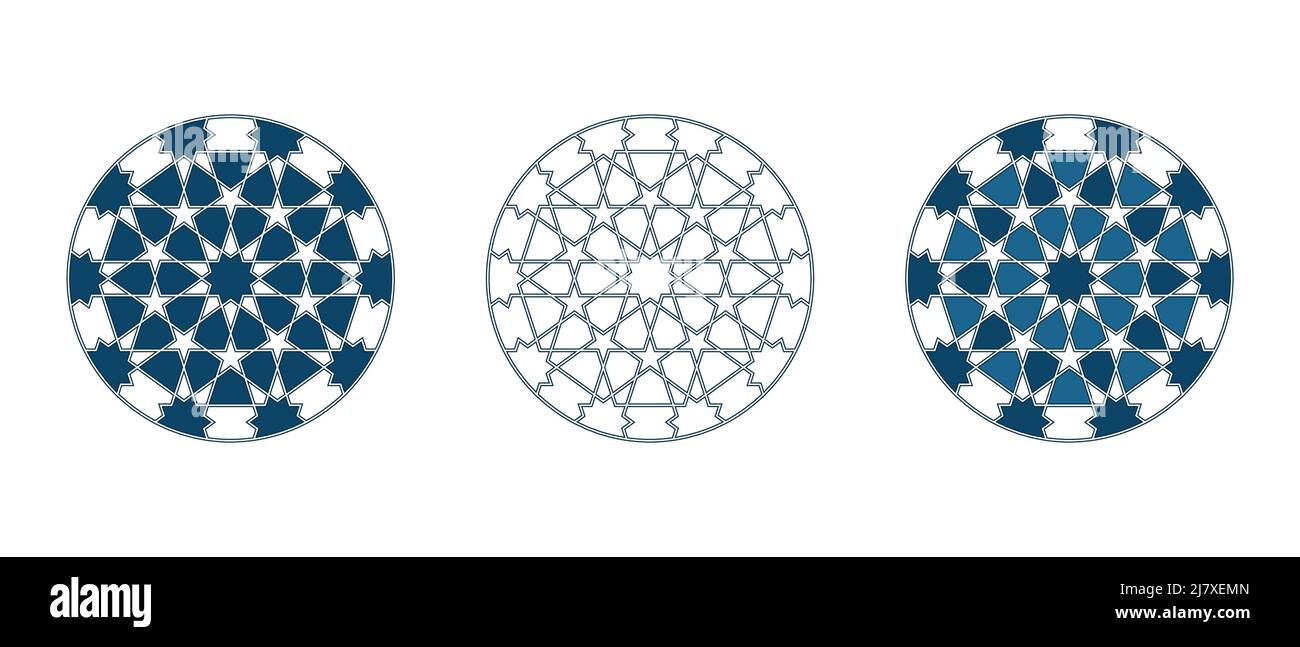 Persian geometric mosaic rosettes for Ramadan card Stock Vector Image ...