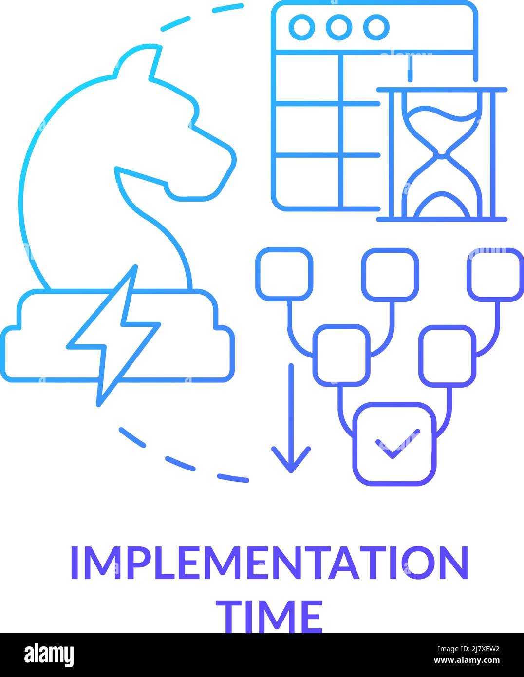 Implementation time blue gradient concept icon Stock Vector Image & Art ...