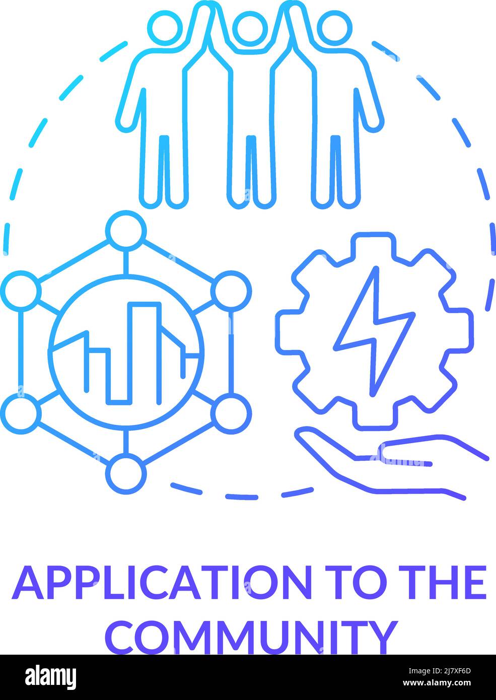 Application to community blue gradient concept icon Stock Vector Image ...