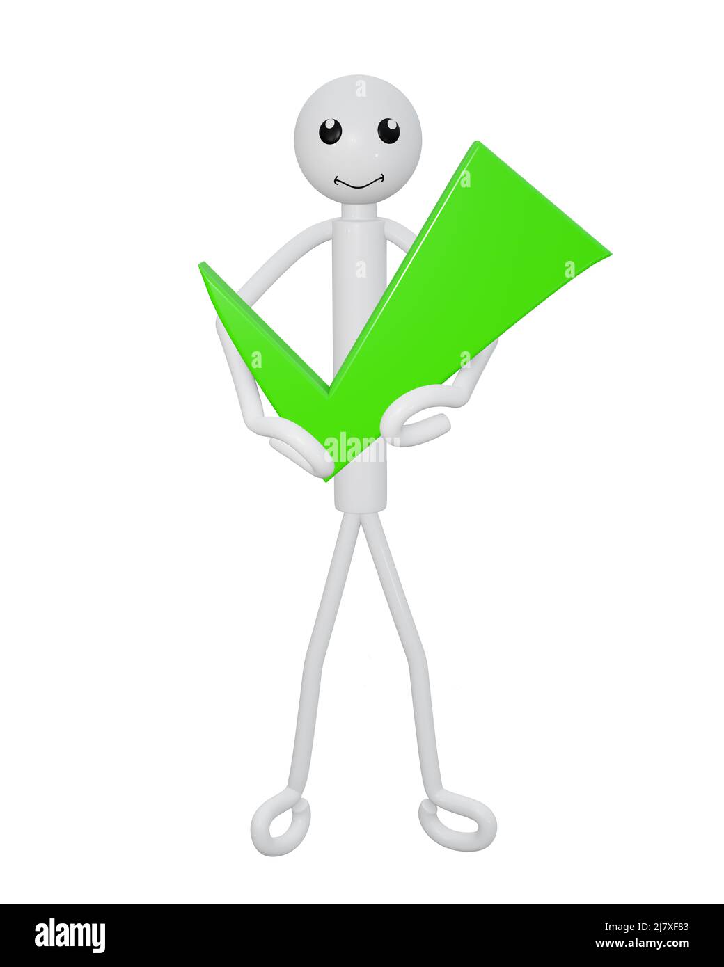 3D stick figure carrying a tick. 3d rendering Stock Photo - Alamy