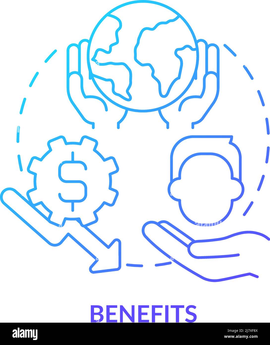 Benefits blue gradient concept icon Stock Vector Image & Art - Alamy