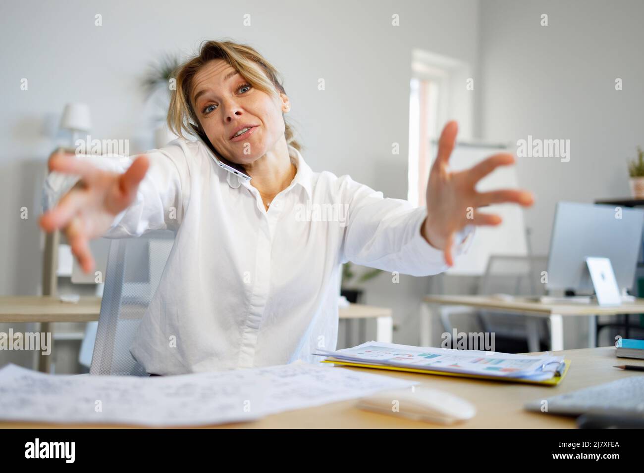 Busy woman and boss stress hi-res stock photography and images - Alamy