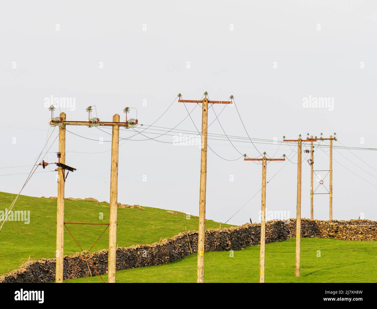 Electricty poles in Austwick, Yorkshire Dales, UK Stock Photo - Alamy