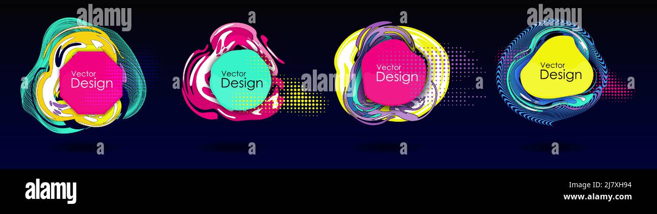 Color Liquid Wave flow frame. Abstract colorful shape Stock Vector Image & Art - Alamy