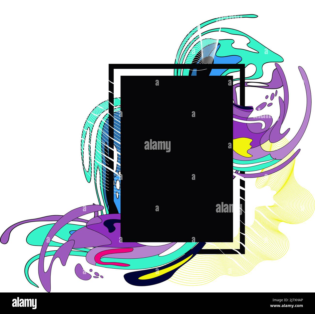 Color Liquid Wave flow frame. Abstract colorful shape Stock Vector Image & Art - Alamy