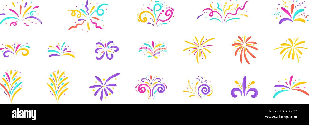 Colorful confetti. Bright holiday firework. Color 2D splash Stock ...