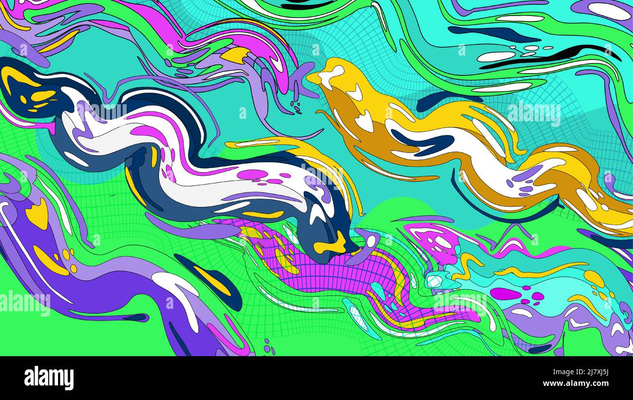Color Liquid Wave and flow background. Abstract colorful shape Stock Vector Image & Art - Alamy