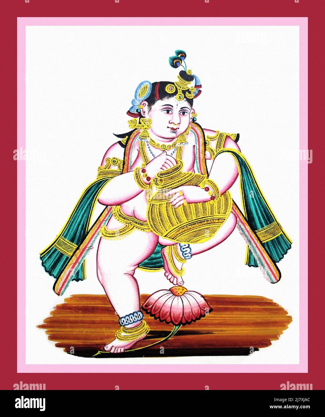 Krishna dancing with his right foot on the ground Stock Photo - Alamy