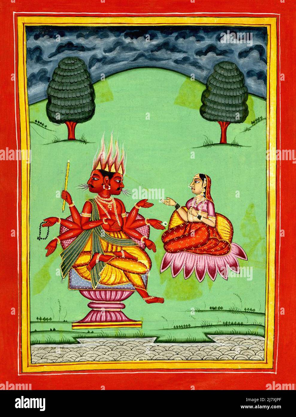 Agni and his consort Stock Photo - Alamy