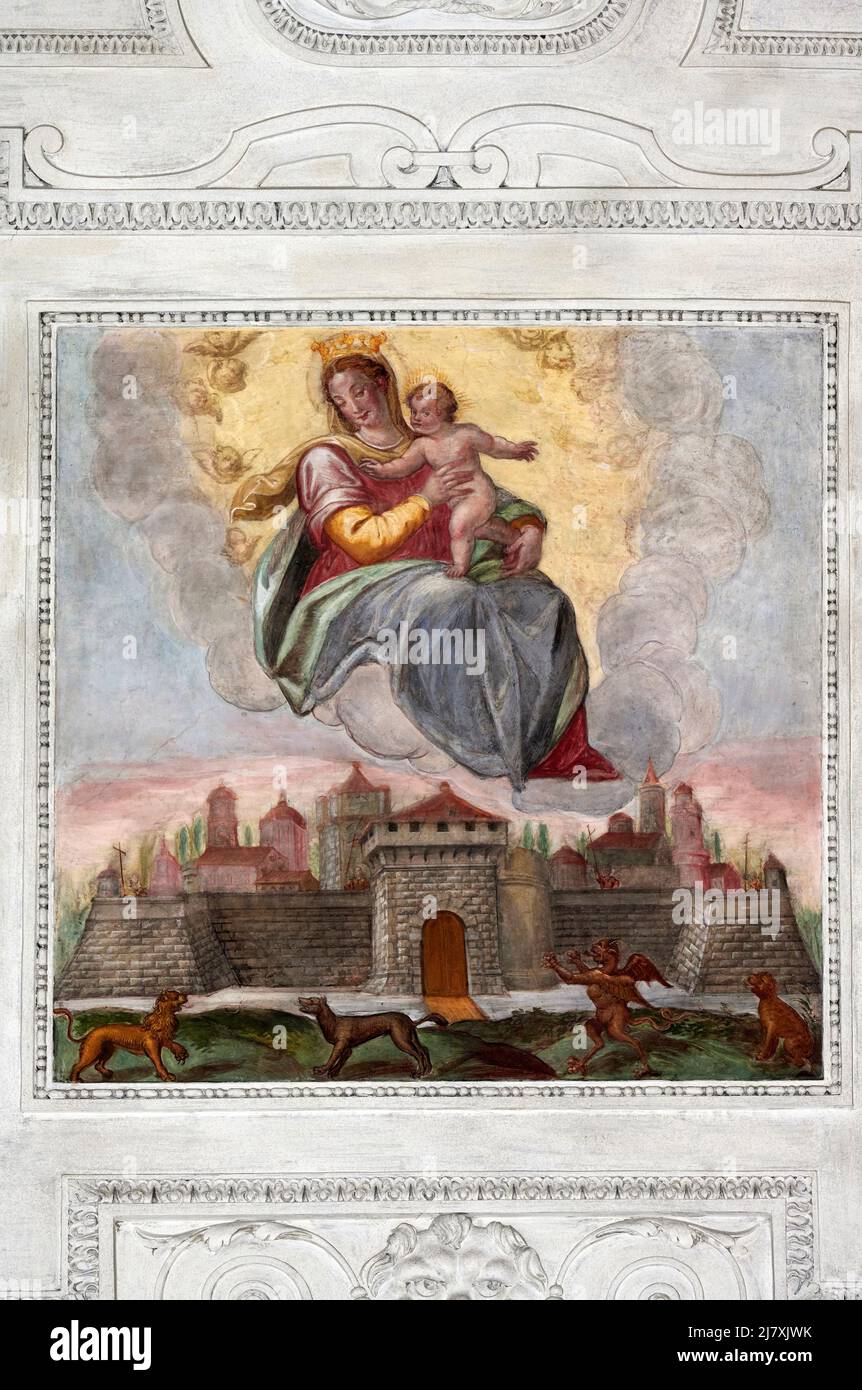 Maria Civitas Dei - affresco - Grazio Cossali - XVII secolo - Brescia ...
