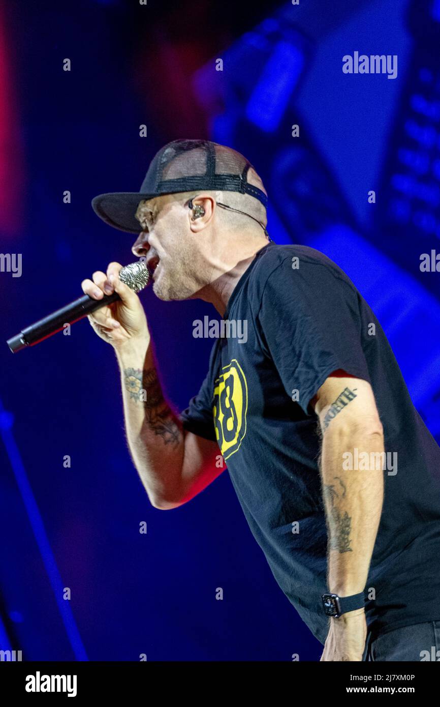 Max Pezzali of 883 Italian pop band, performs in Villafranca at 21rd ...