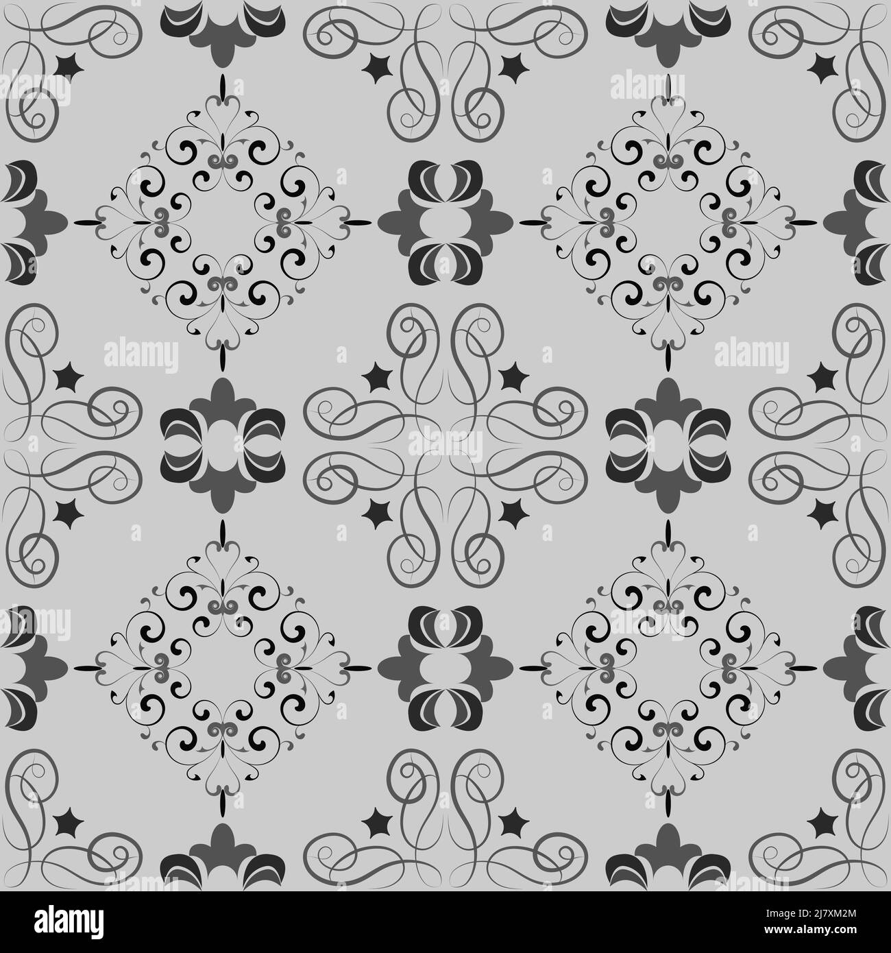 Pattern seamless monochrome in gray tones in Arabic, Asian style ...
