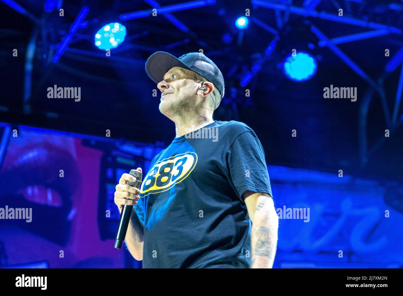 Max Pezzali of 883 Italian pop band, performs in Villafranca at 21rd ...
