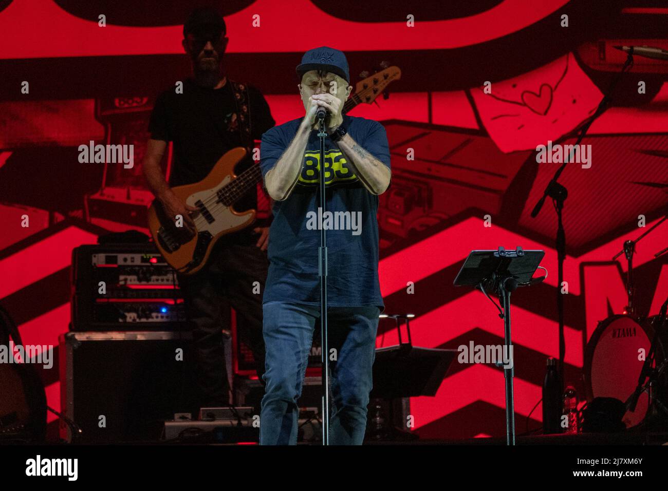 Max Pezzali of 883 Italian pop band, performs in Villafranca at 21rd ...