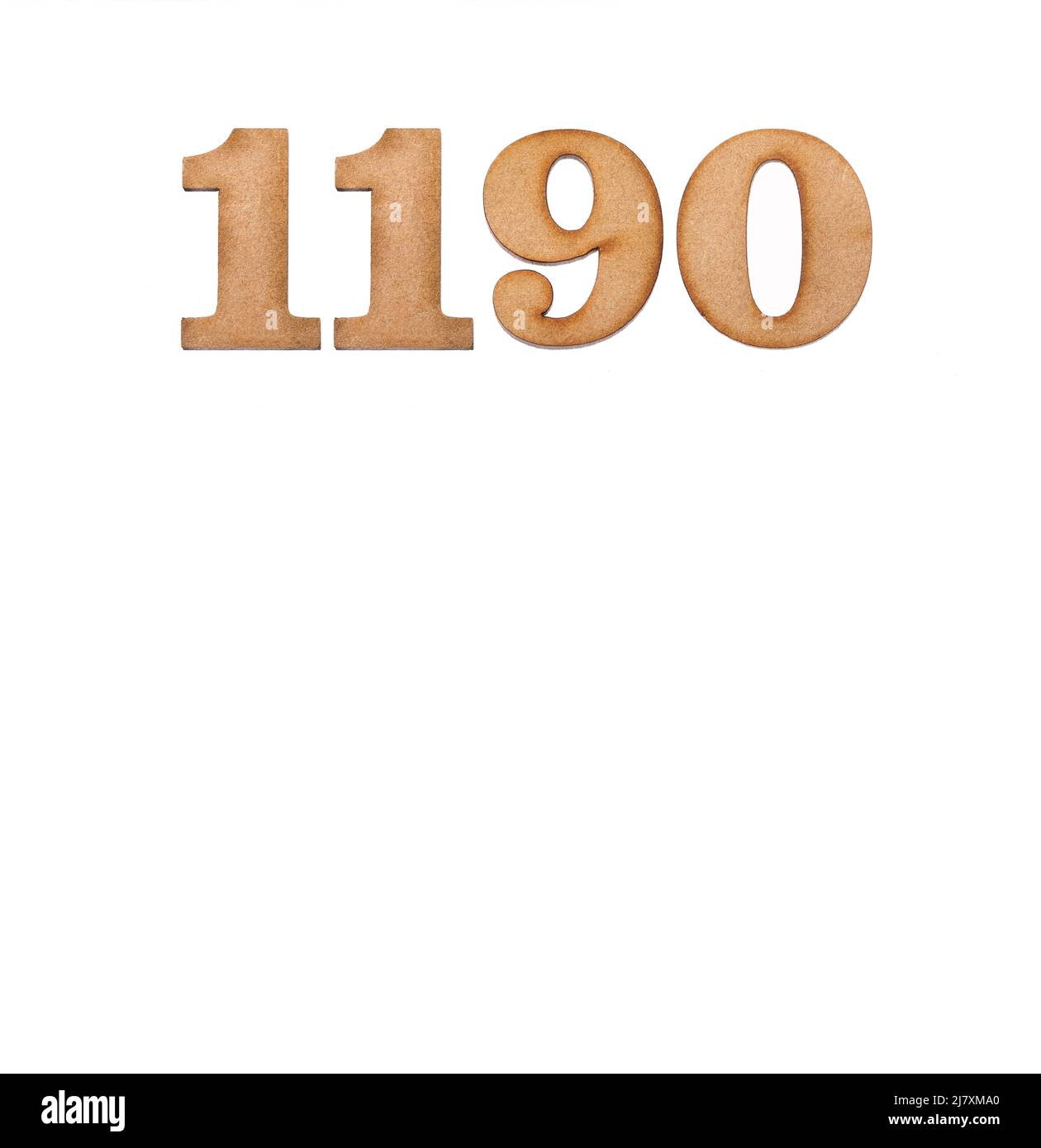 Number 1190 - Piece of wood isolated on white background Stock Photo ...