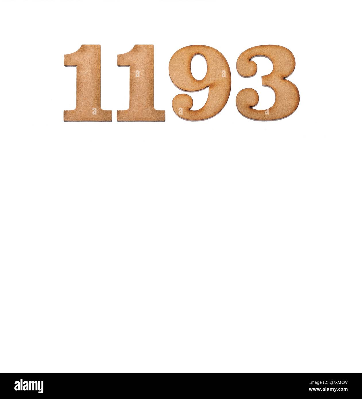 Number 1193 in wood, isolated on white background Stock Photo - Alamy