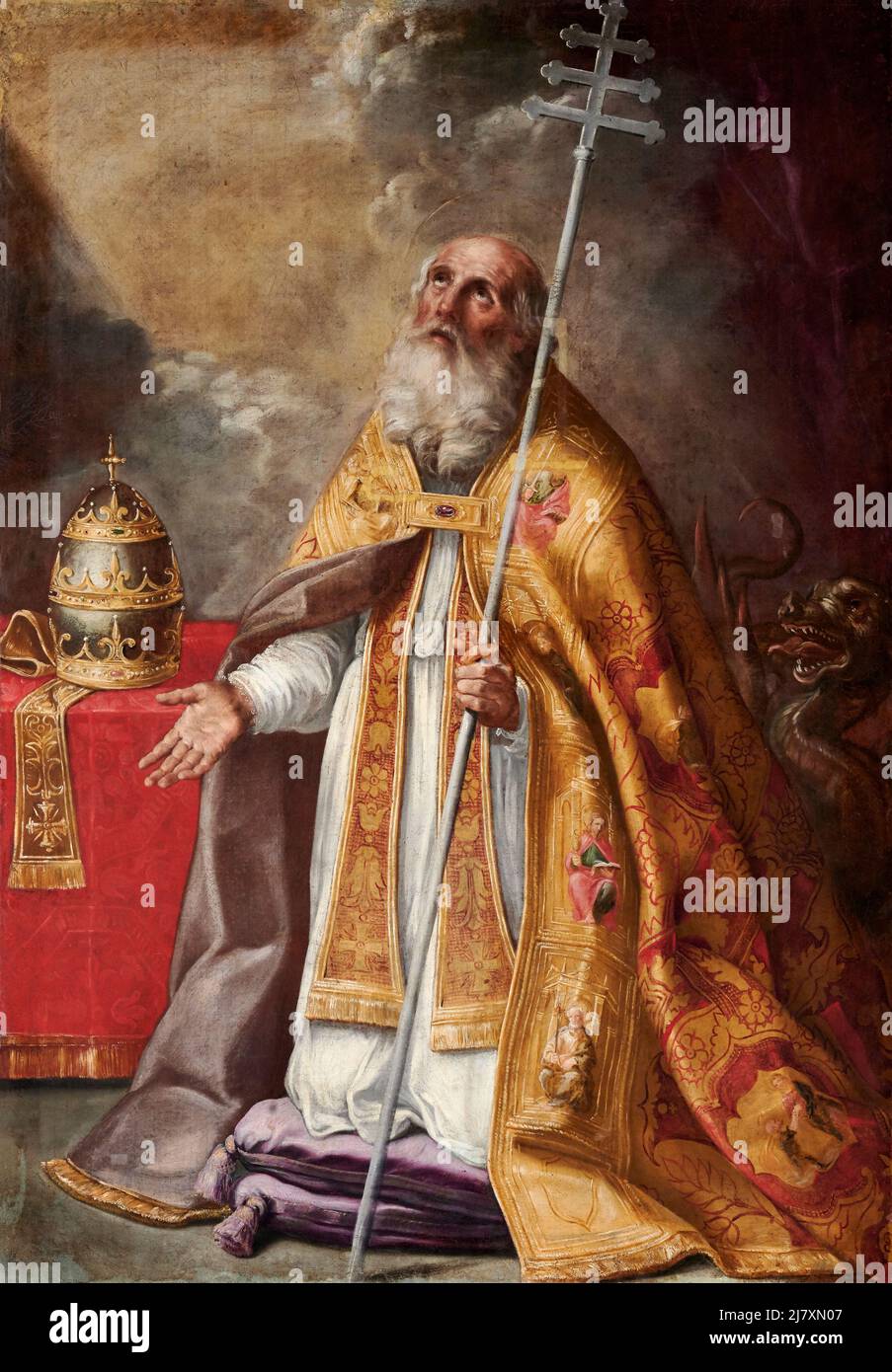 San Silvestro papa - olio su tela - Giovanni Maria Viani - XVII secolo ...