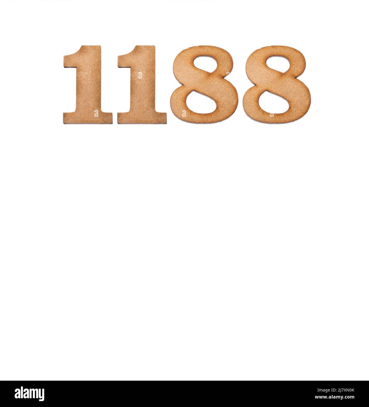 Number 1188 - Piece of wood isolated on white background Stock Photo ...