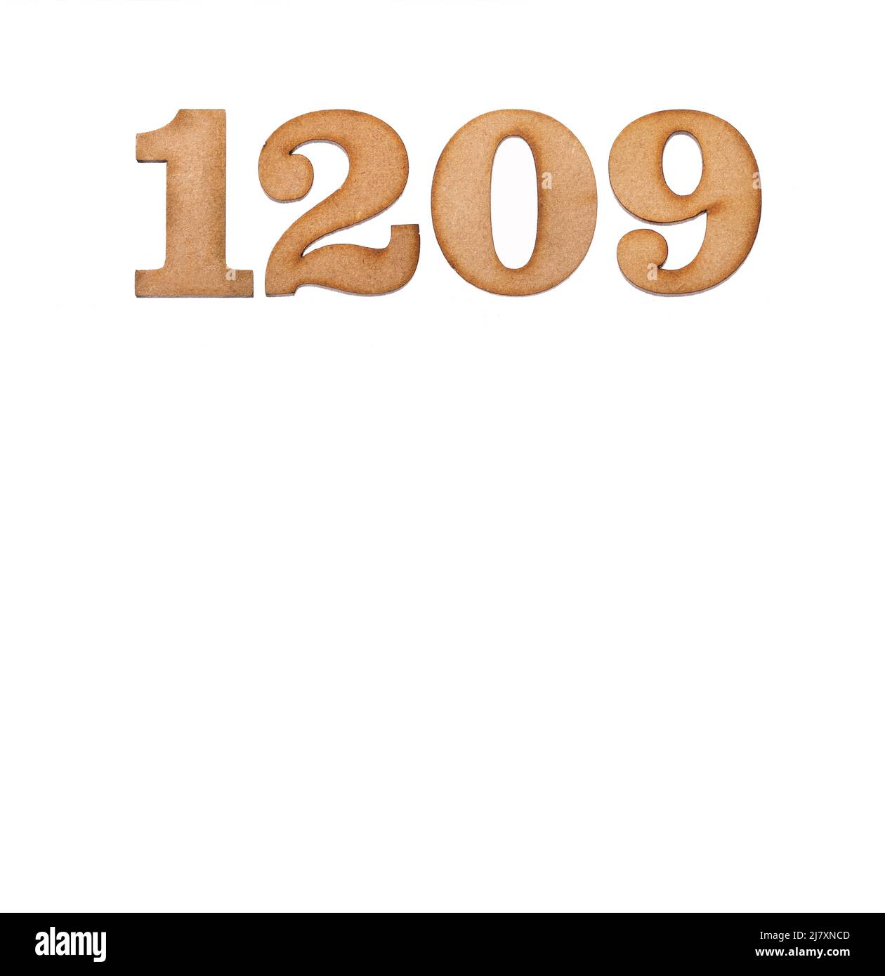 Number 1209 in wood, isolated on white background Stock Photo - Alamy