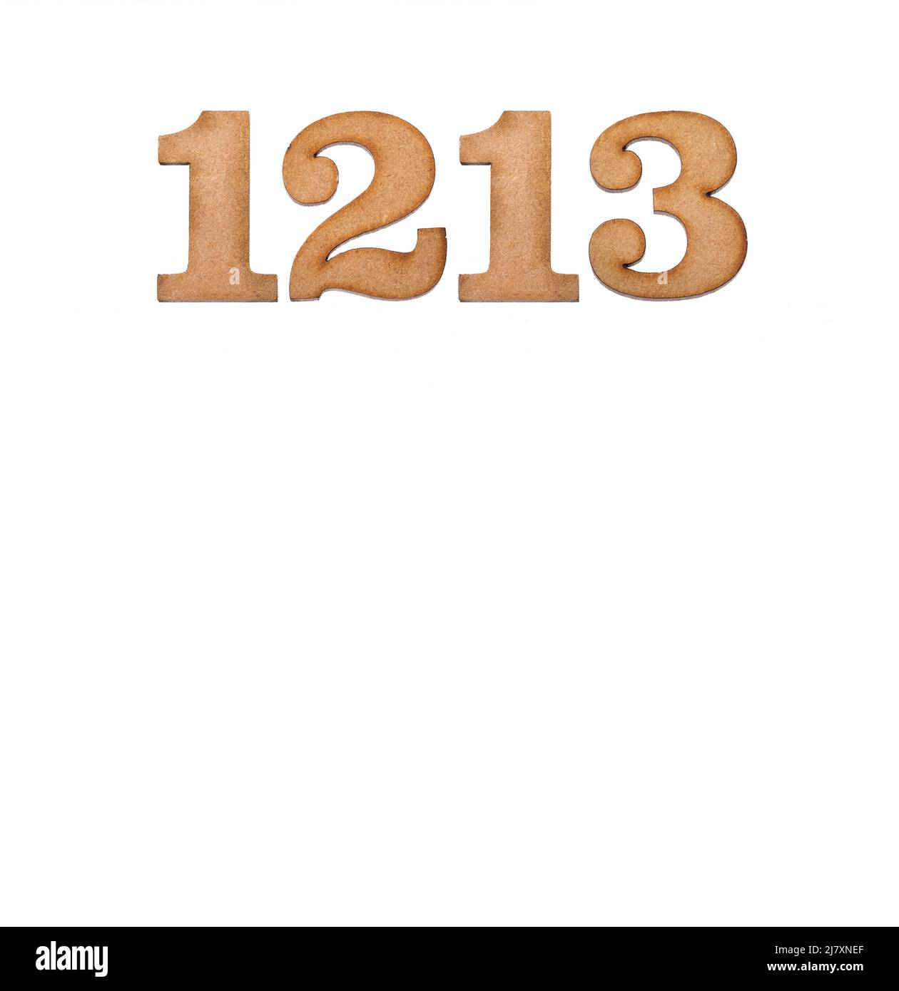 Number 1213 in wood, isolated on white background Stock Photo - Alamy