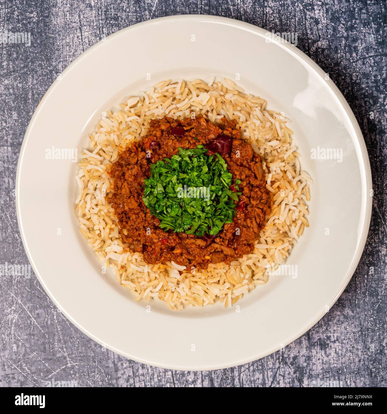 Chilli con carne and rice hi-res stock photography and images - Alamy