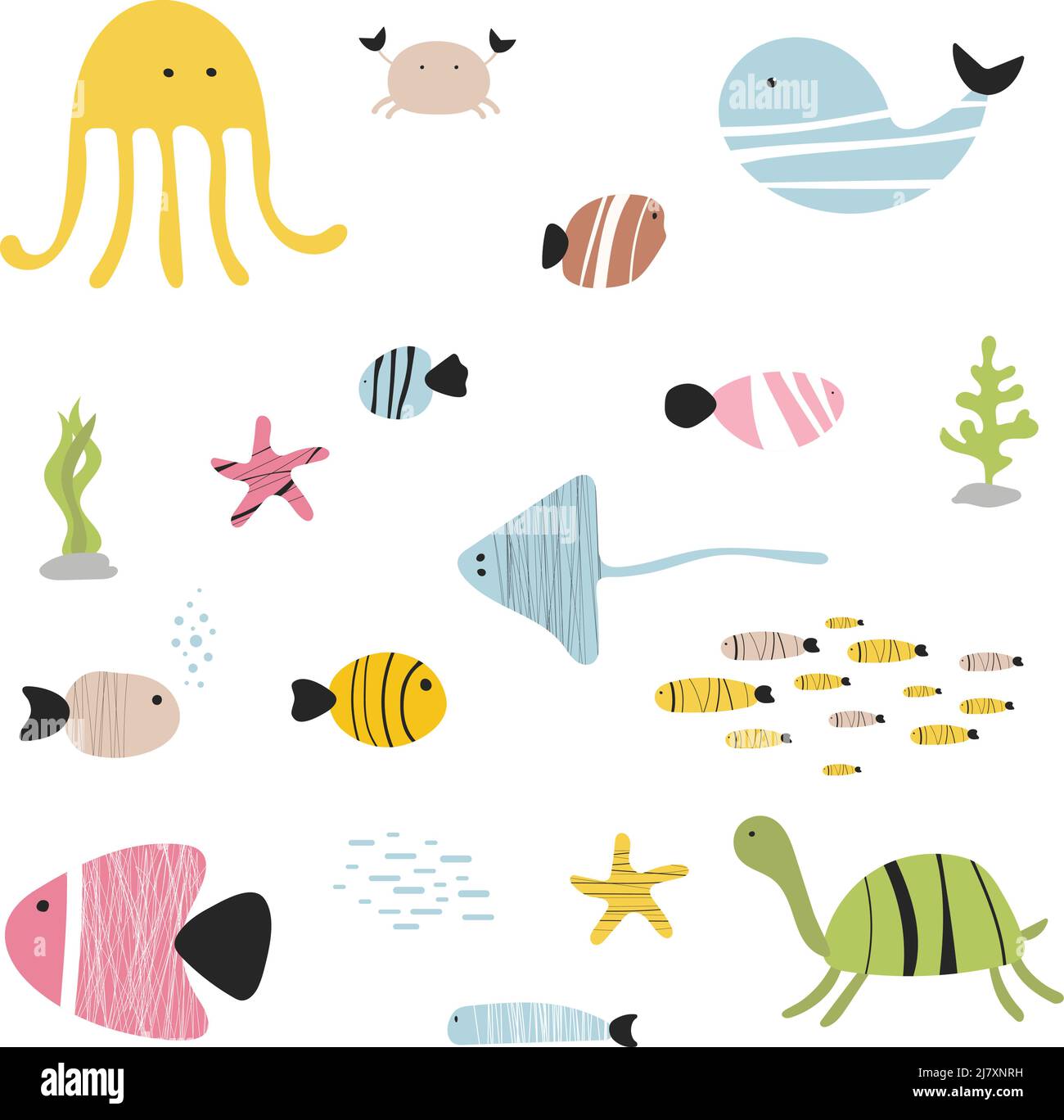 Shell pattern underwater world Cut Out Stock Images & Pictures - Alamy