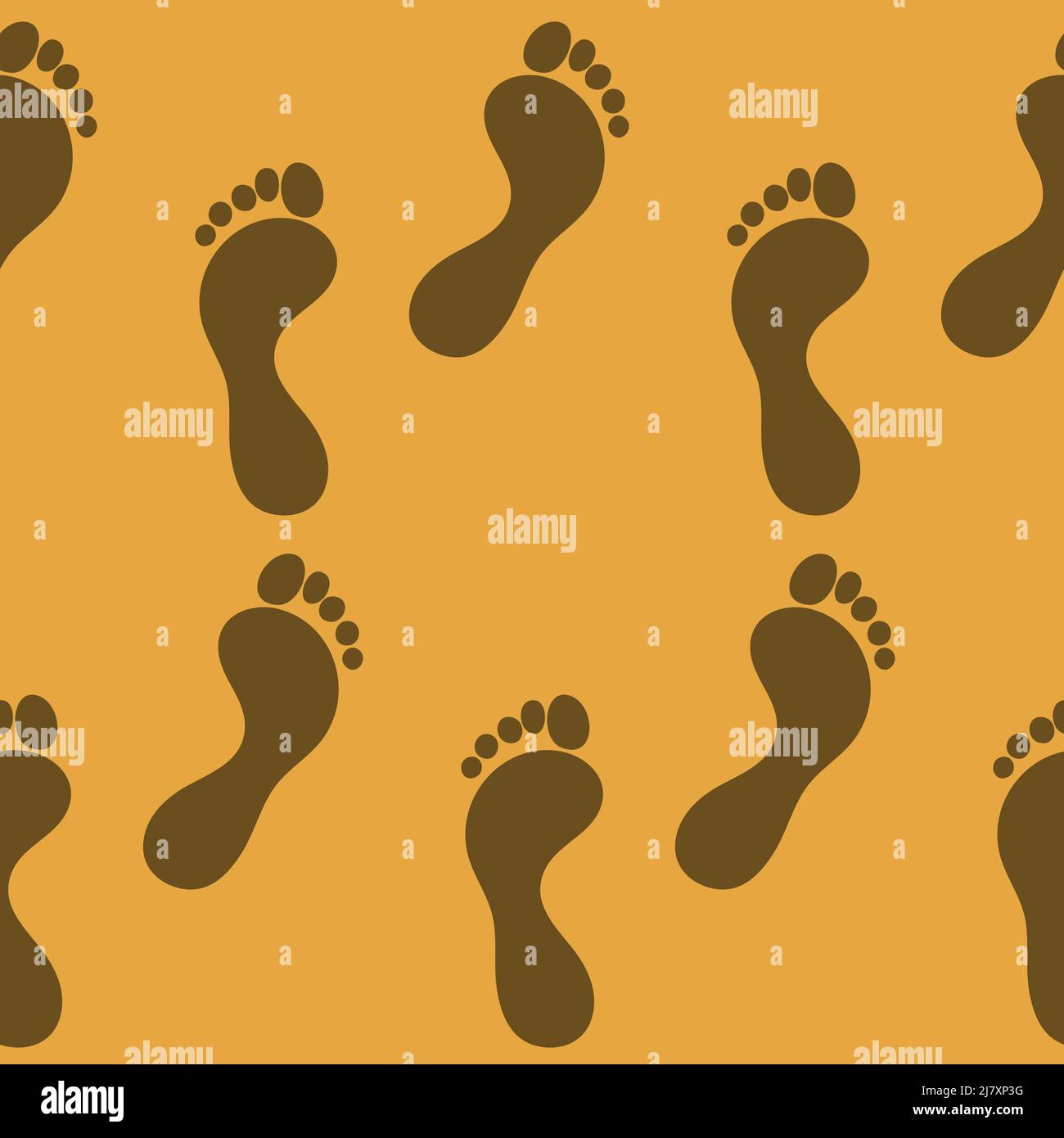 Traces of human feet, footprint in the sand seamless pattern ...