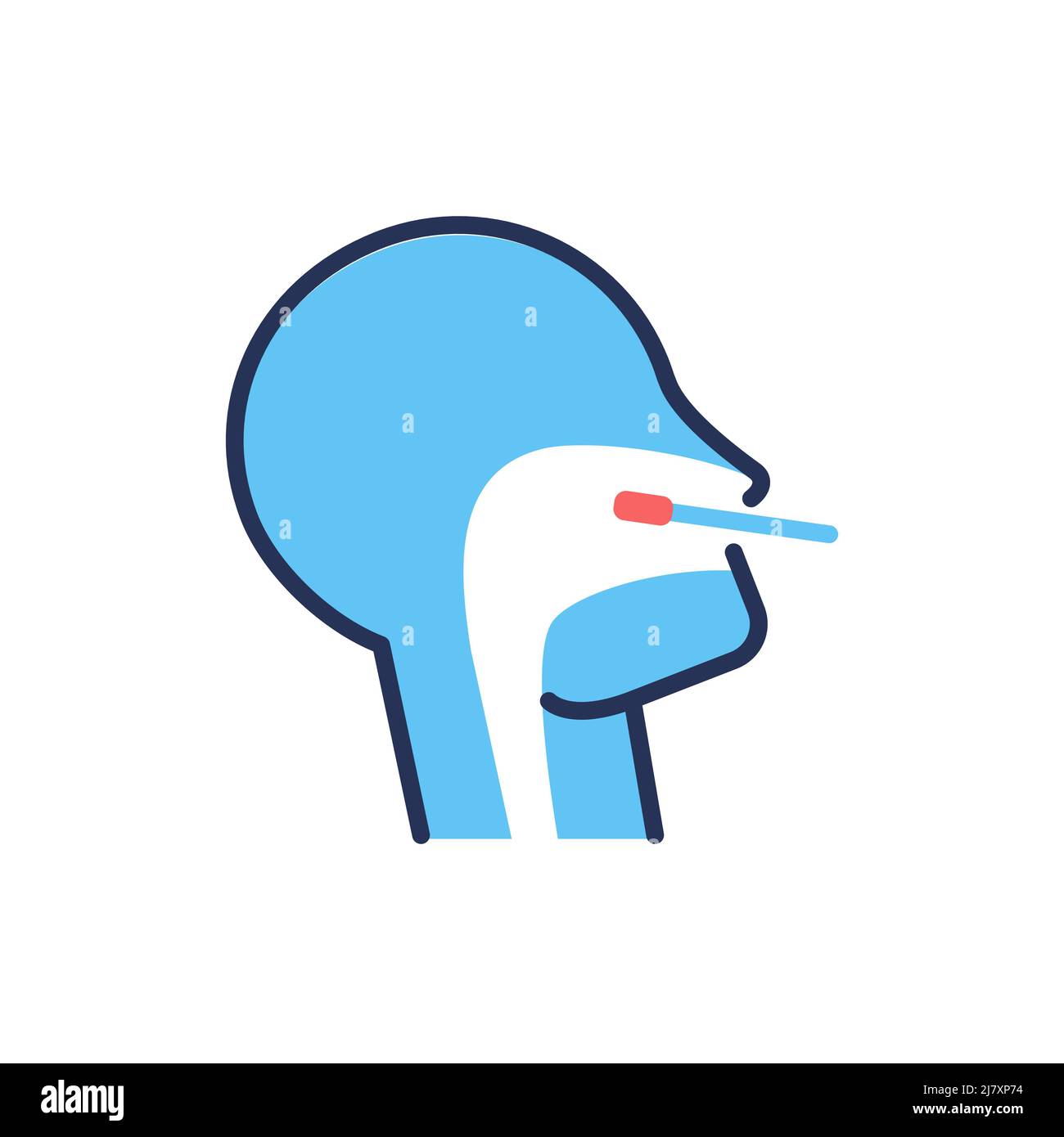 PCR test - vector line design single isolated icon Stock Vector Image ...