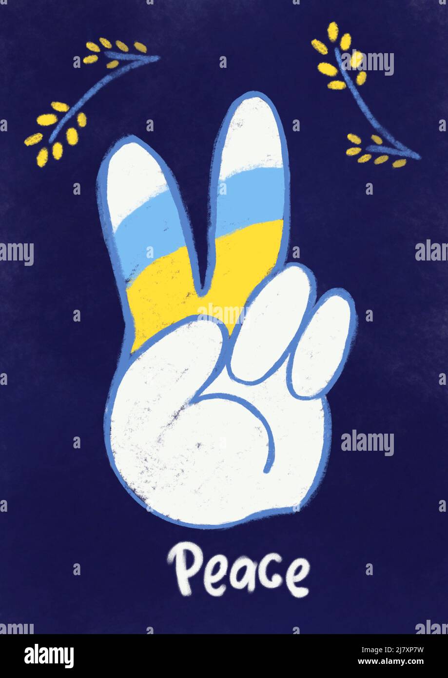 War in Ukraine with Russia. Posters depicting the symbols of Ukraine ...