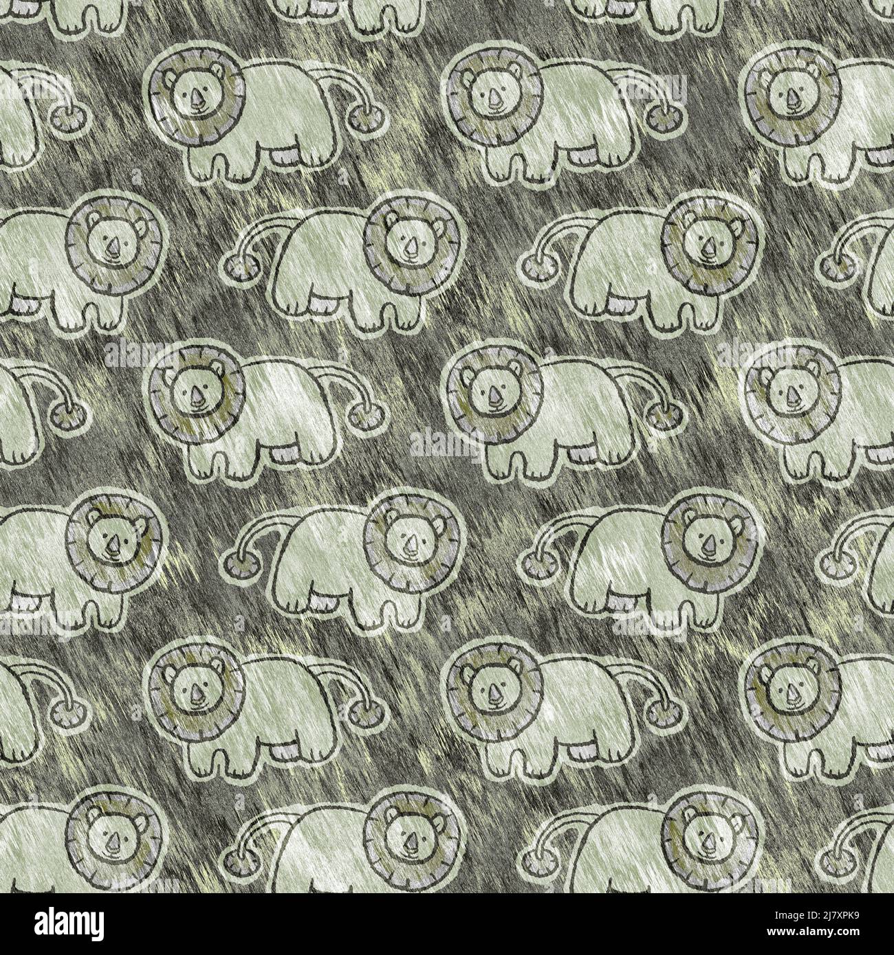 Cute safari lion wild animal pattern for babies room decor. Seamless ...