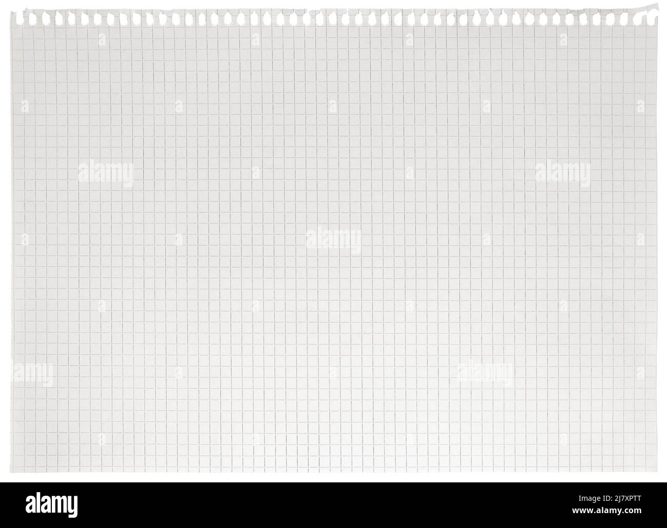 Checked spiral notebook page paper background, old aged white chequered ...