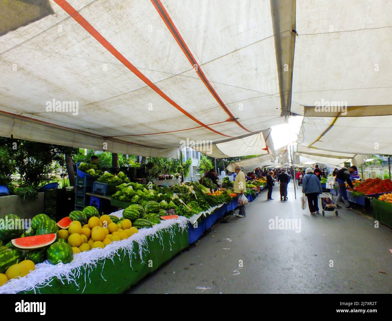 Istanbul, Turkey - May 18 2022: People are shopping at the local bazaar ...