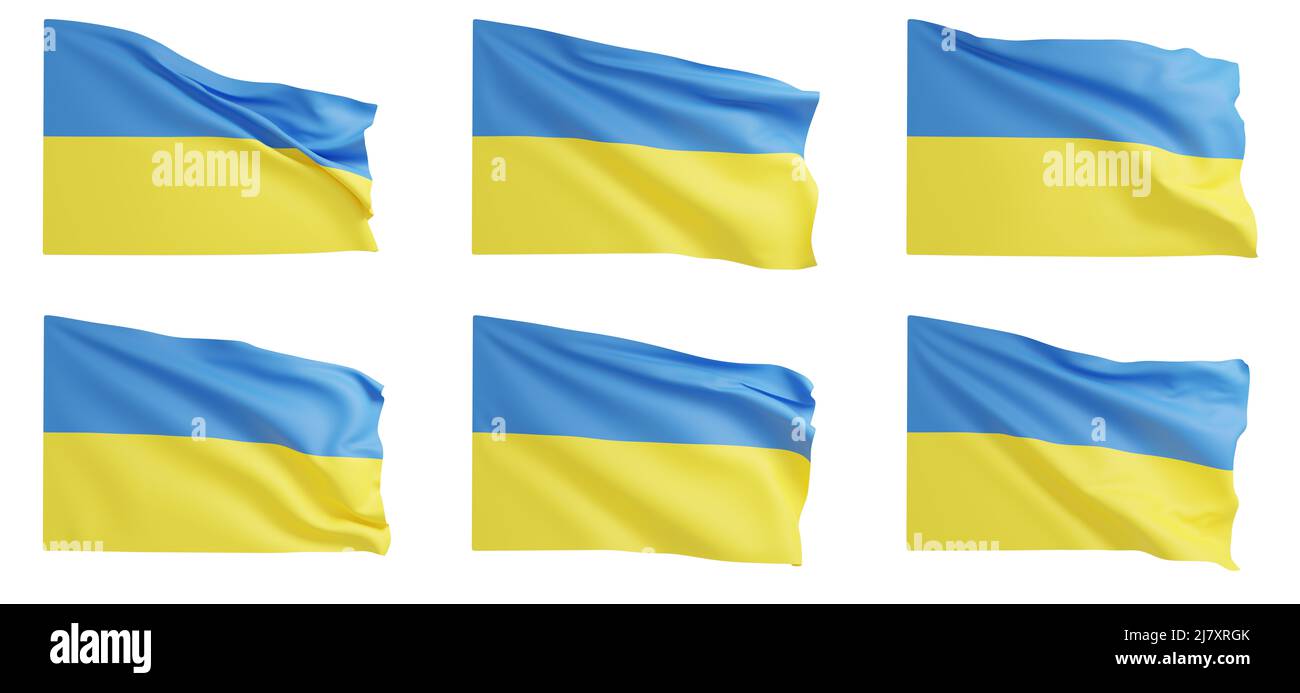 Ukrainian flag. National symbol. Stand with Ukraine. Blue yellow color ...