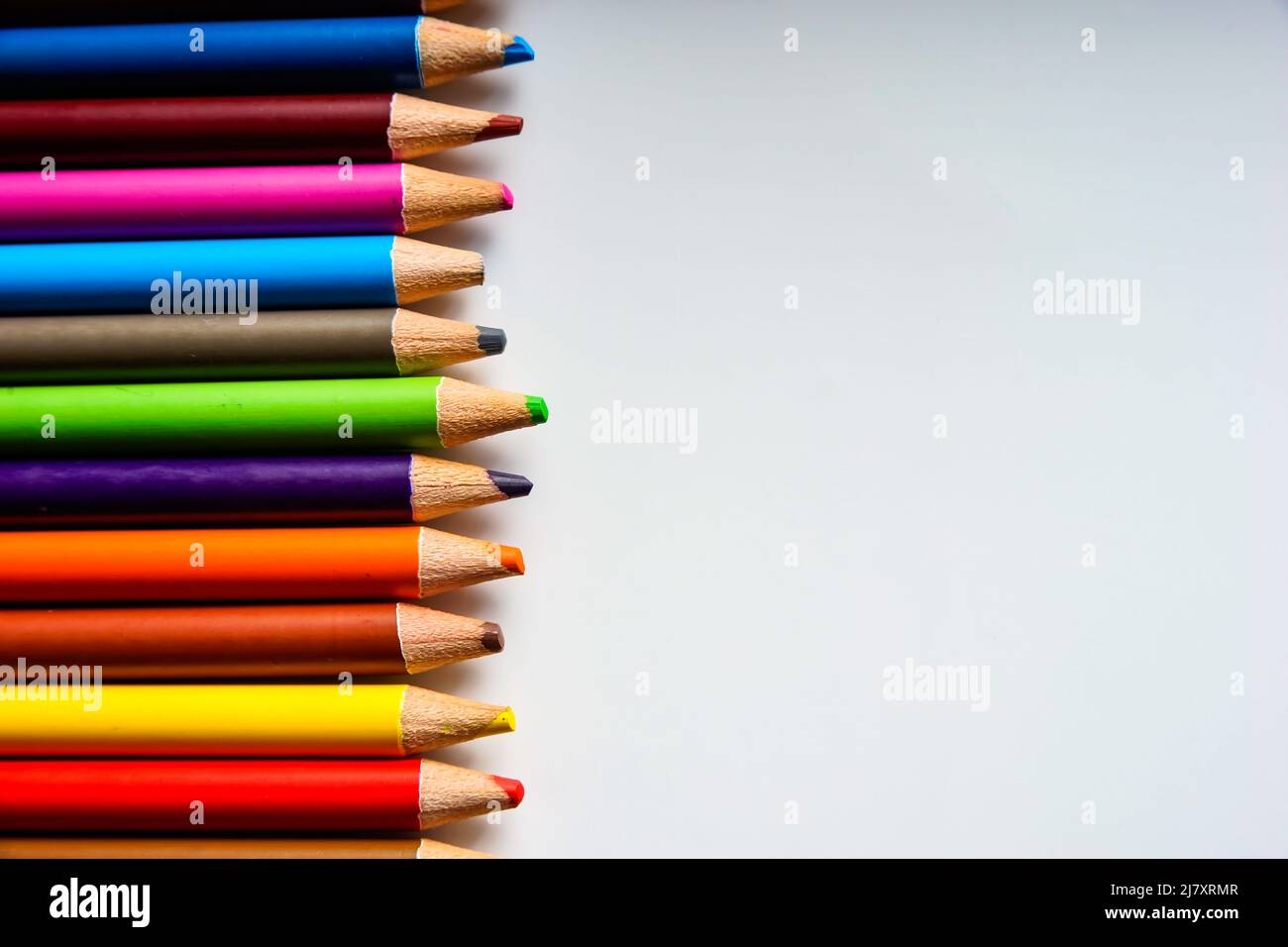 color pencils with white background Stock Photo - Alamy