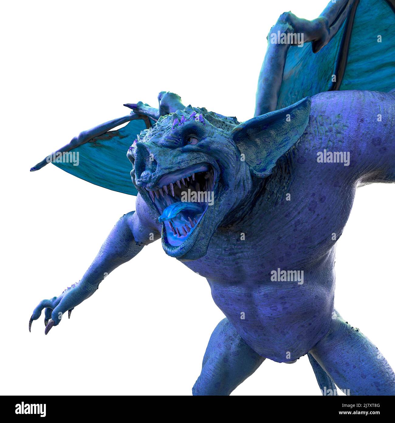 gargoyle is ready to attack close up view, 3d illustration Stock Photo ...
