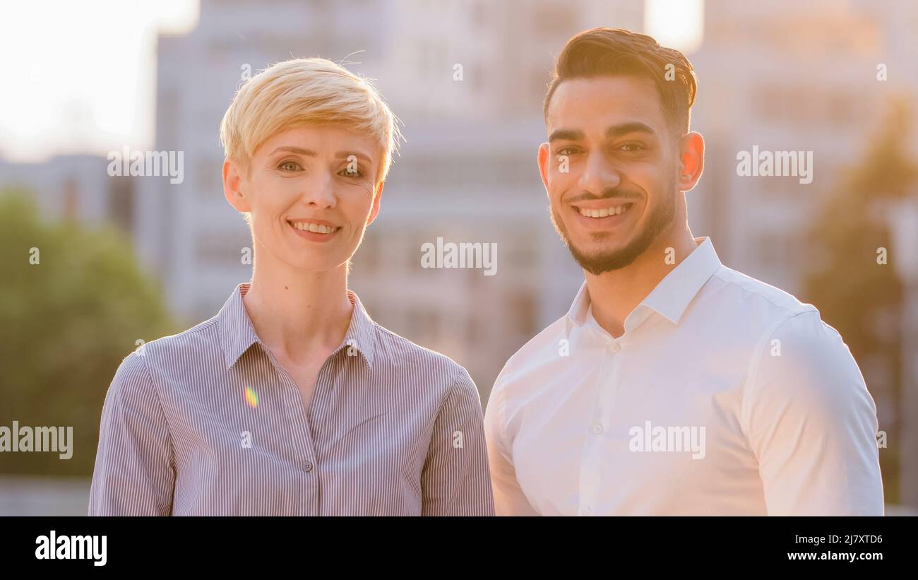Portrait of diverse colleagues multiethnic co-workers caucasian ...
