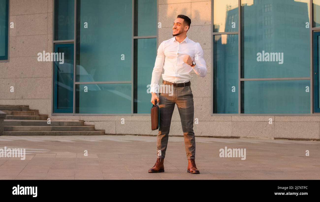 Successful lucky happy arabic spanish business man boss leader ...