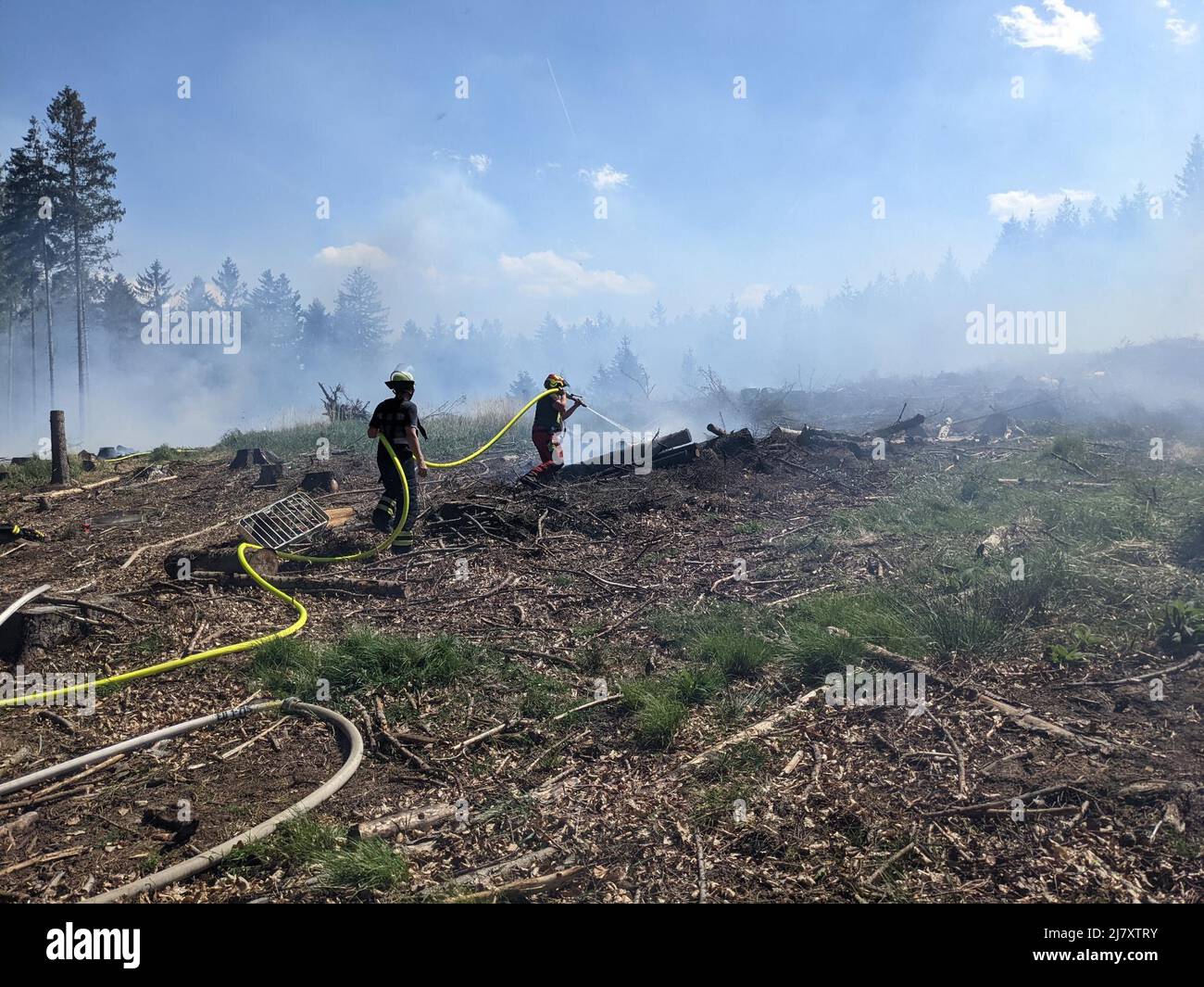 Euskirchen, Germany. 11th May, 2022. Firefighters from Euskirchen and ...