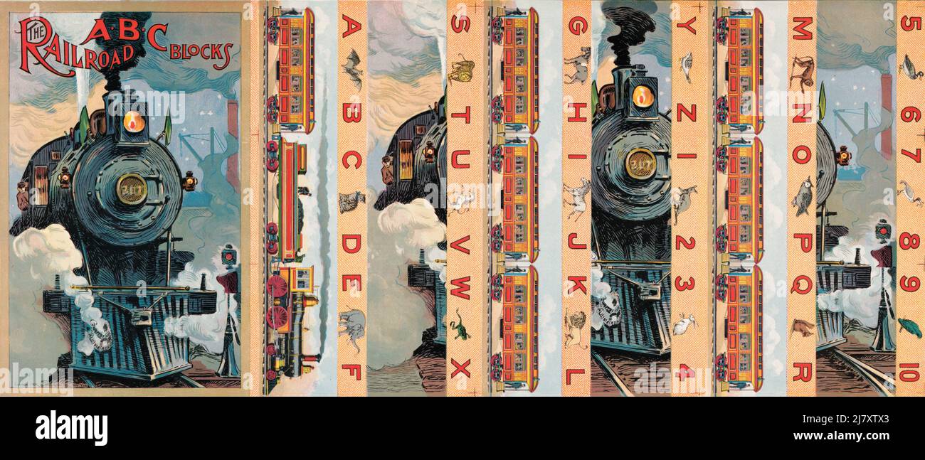 The railroad, A B C blocks Stock Photo - Alamy