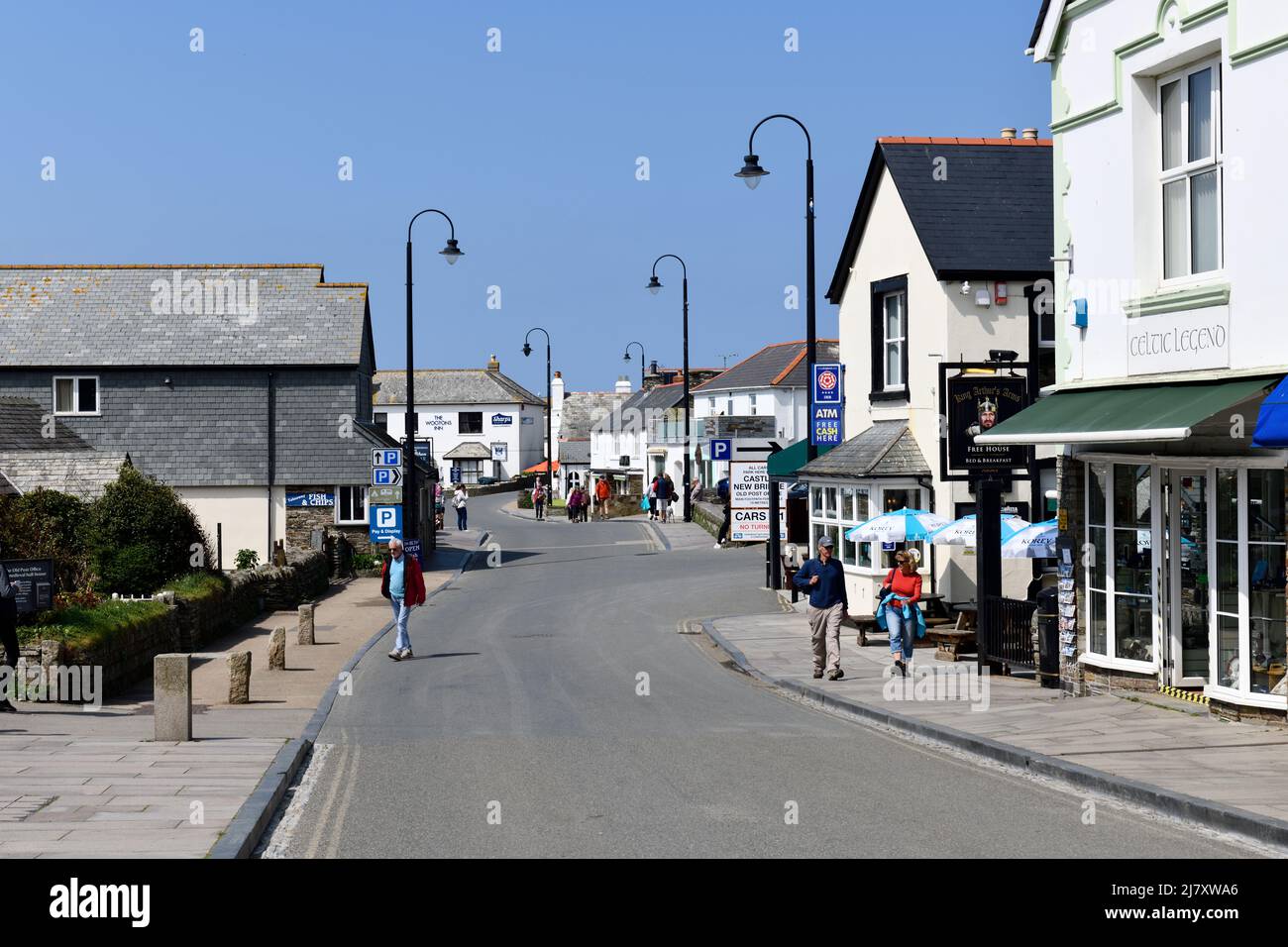 Fore Street in Tintagel Cornwall England uk Stock Photo - Alamy