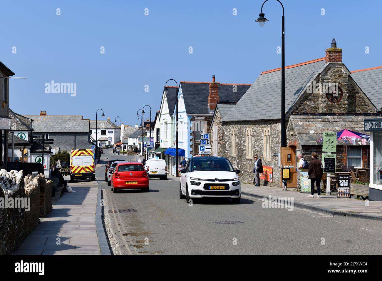 Fore Street in Tintagel Cornwall England uk Stock Photo - Alamy