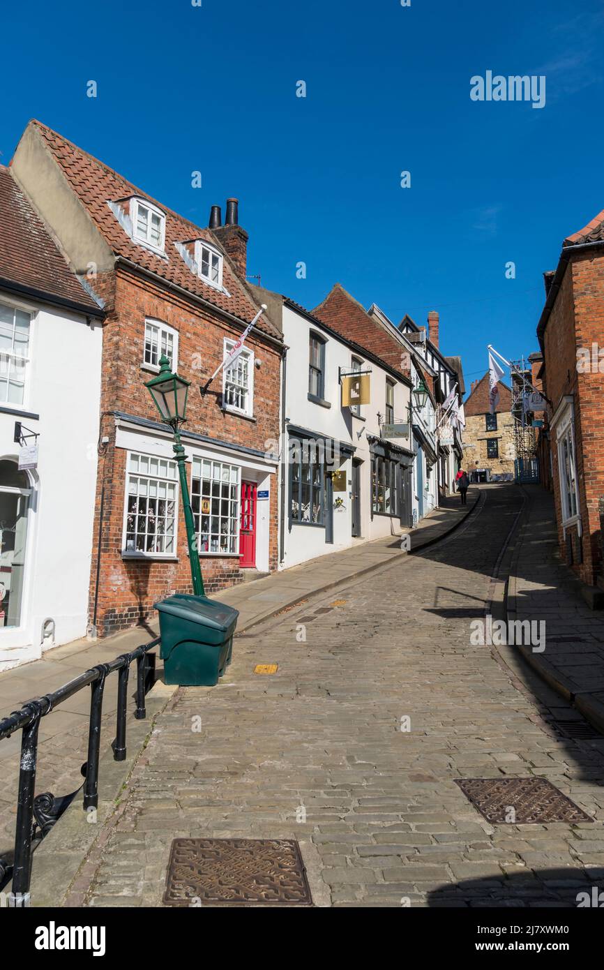 Steep hill pedestrian traffic junction lincoln city old town 2022 hi ...