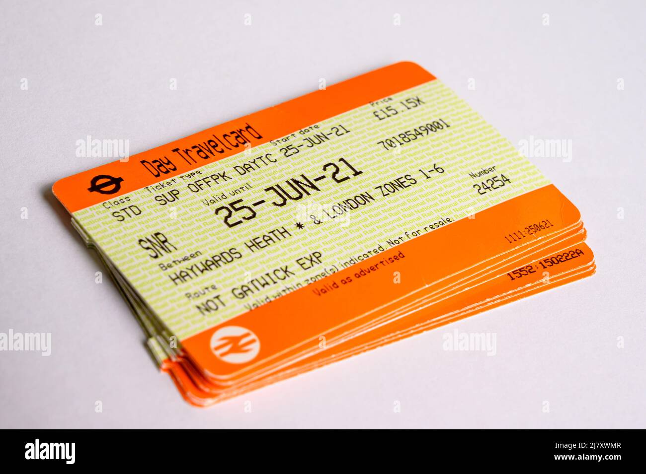 A bunch of train tickets and receipts for UK travel Stock Photo - Alamy