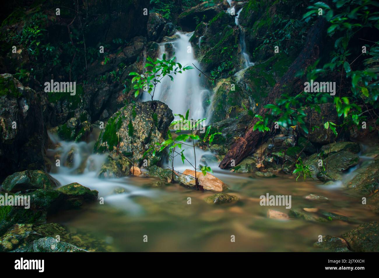 Photo of water flowing between rocks at the foot of Mount Paro, Aceh ...
