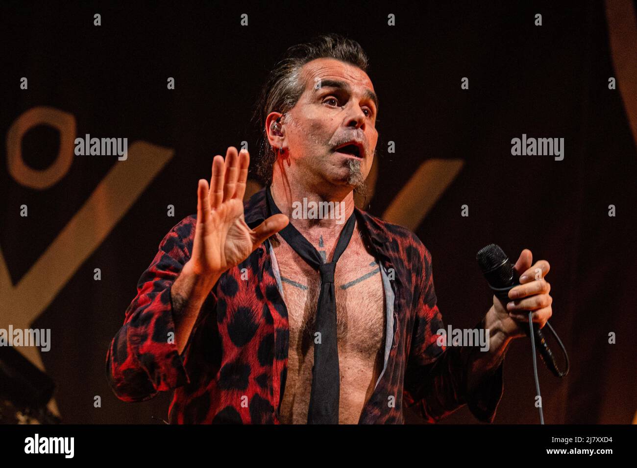Piero Pelù, singer and leader of the band LITFIBA, performs on stage ...