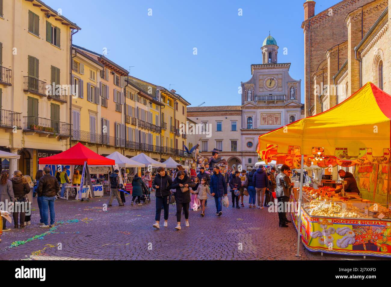 Crema, Italy - February 27, 2022: Carnival market scene in the ...