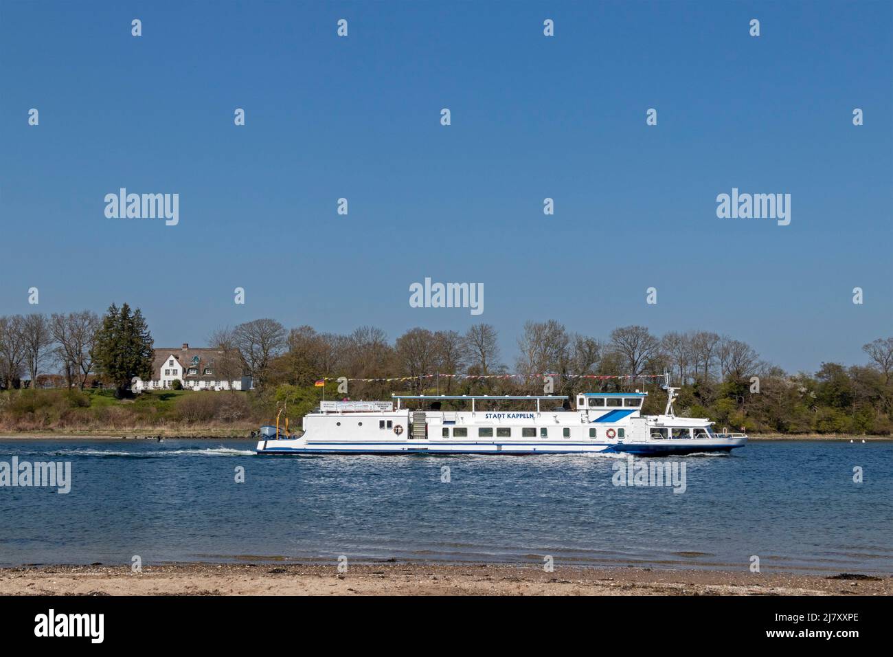Excursion boat Stadt Kappeln, Rabelsund, Rabel, Schlei, Schleswig ...