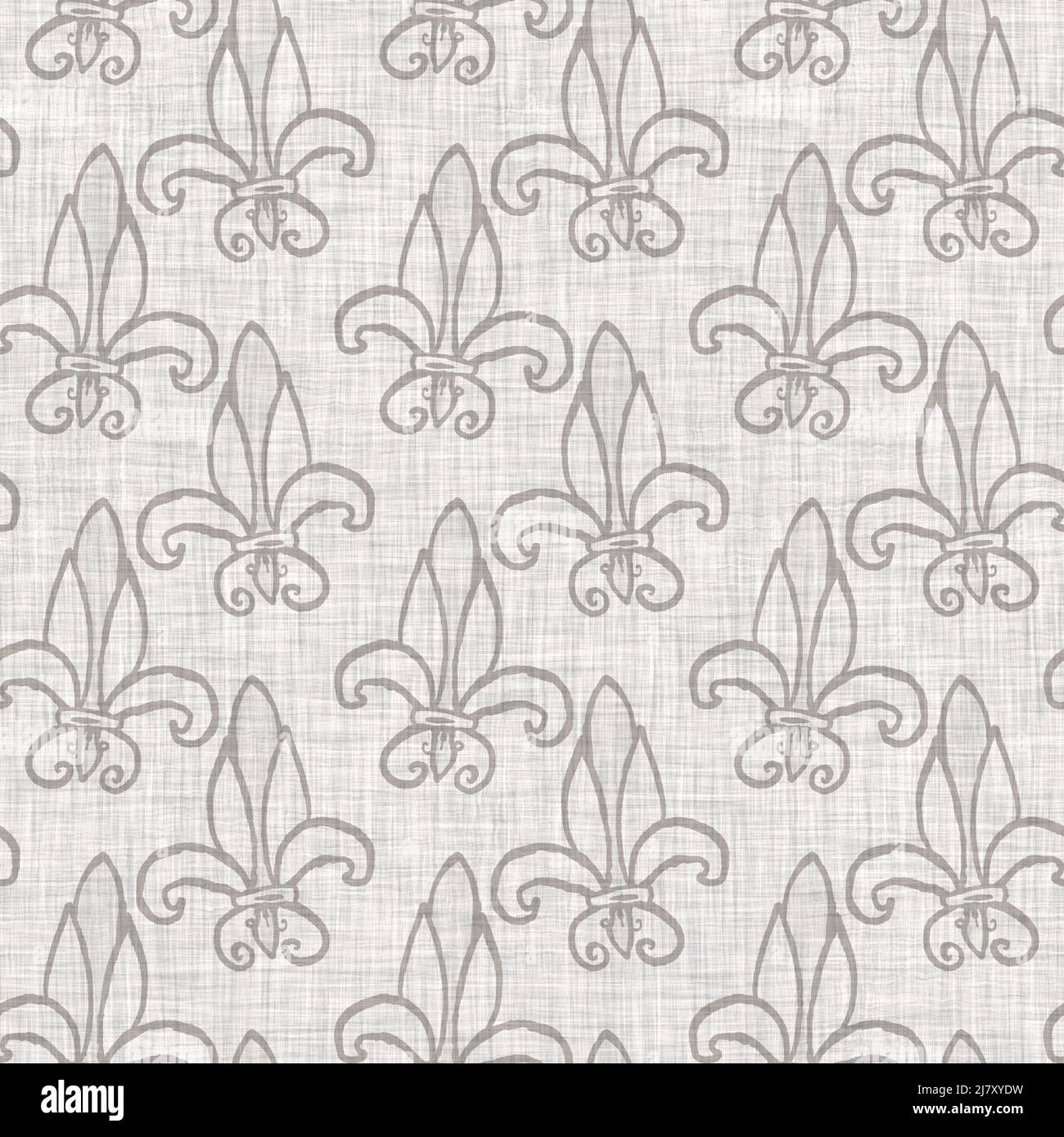 French fleur de lis royal lily seamless pattern. Farmhouse cottage ...