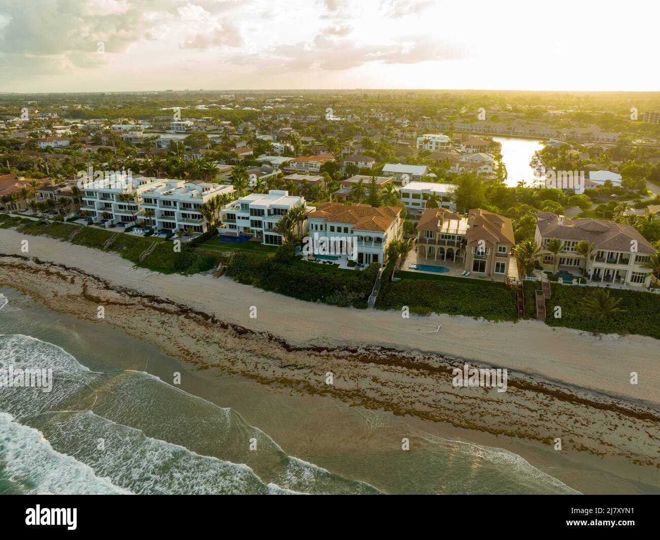 Aerial drone photo of luxury homes in Highlands Beach FL USA Stock ...
