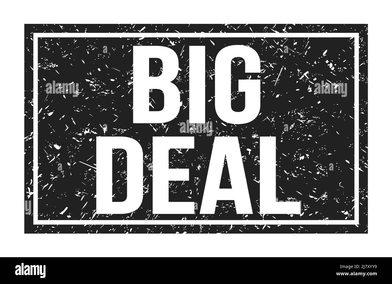 BIG DEAL, words written on black rectangle stamp sign Stock Photo - Alamy